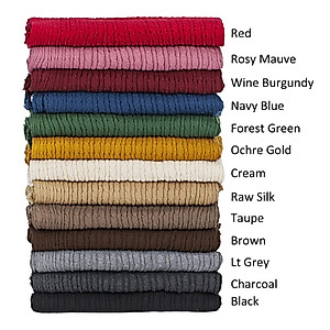 Neotrims Cable Twist Knit Fabric, Selvedge Edge 14 Colours, Knitted Sweater Style Cotton Feel Material. Superb Cloth for Apparel, Accessories and to Make Baby Wraps Blankets. Navy Blue, 1 Meter