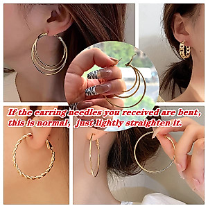 36 Pairs Gold Hoop Earrings for Women,Fashion Big and Small Gold Earrings Set,Multipack Hypoallergenic Chunky Gold Hoops for Birthday Party Jewelry Gift (gold)