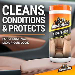 Armor All 10881 Interior Cleaner Car Leather Wipes by , For Cleaning Cars, Trucks and Motorcycles, 20 Count