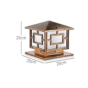 XMFXIAO Column Headlight Outdoor Waterproof Aluminum Glass Stigma Lamp Garden Light Pillar Wall Light Garden Villa Home Super Bright Door Post Light E27 Lighting Floor Lamps