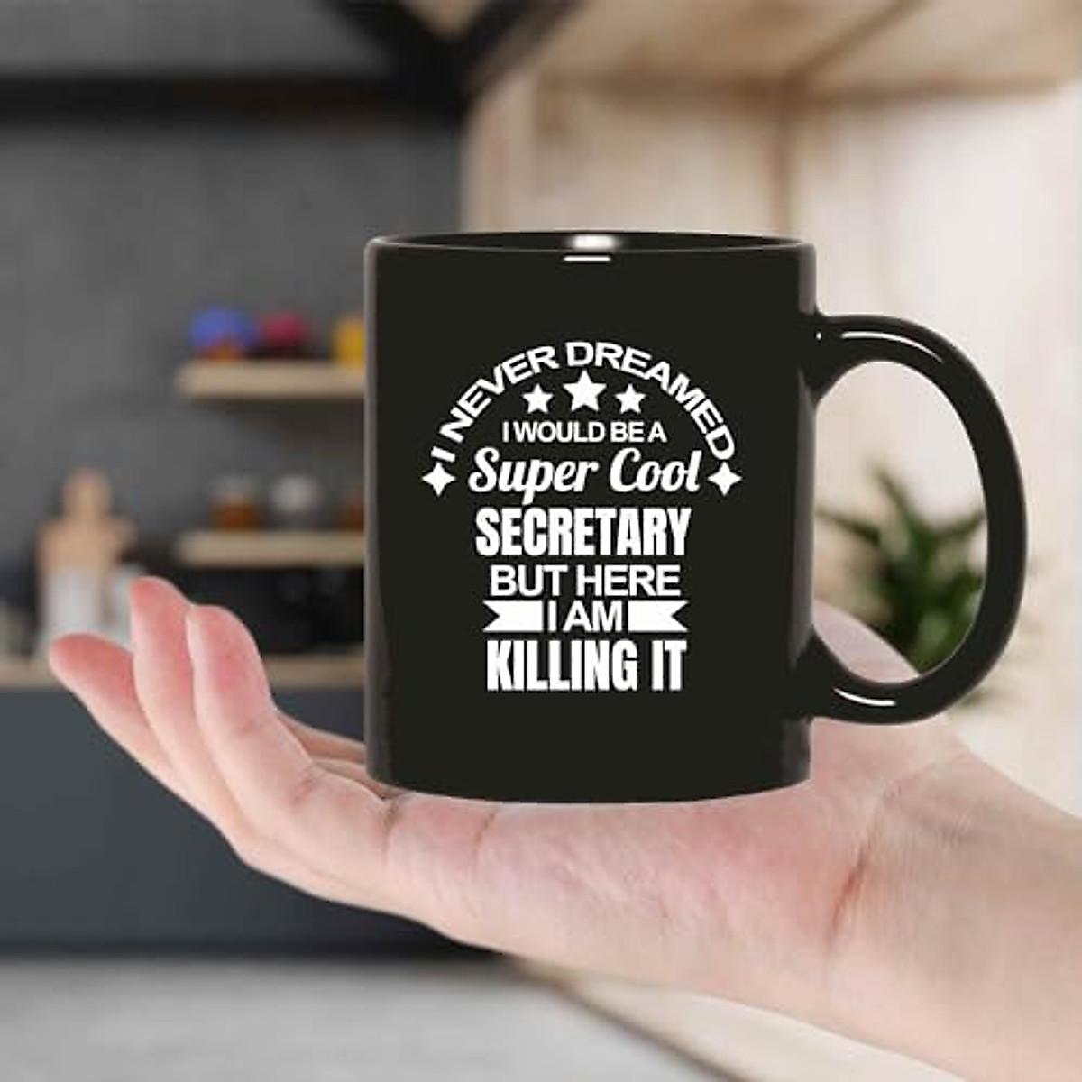 Funny Gift Secretary's Gift, Ideal For Office Professionals' Birthday - Killing It, 11oz 15oz Black Coffee Mug
