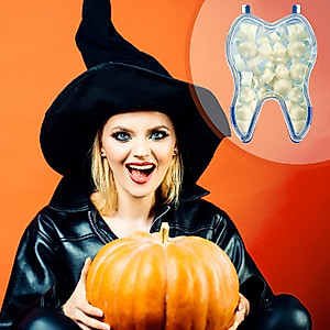 Nuanchu Halloween Resin Fake Teeth Prop Veneers False Mixed Front and Molar Posterior Teeth for Halloween Cosplay Party Makeup Scary Theme Party Costume Accessories