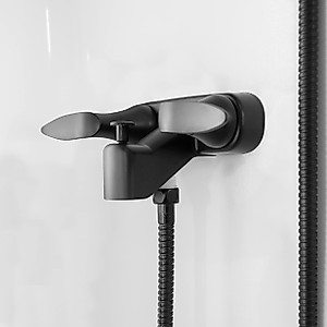 Dura Faucet DF-SA110LH-MB RV Tub & Shower Faucet Valve Diverter with Winged Levers (Matte Black)