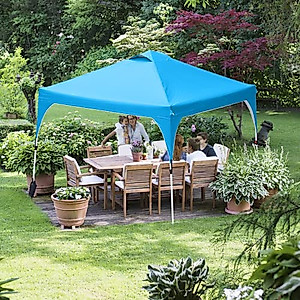 Canopy Tent 10x10FT, Anti-UV Sun Shade Canopy Tent, Easy Set-up Canopy for Camping, Parties, Garden, Backyard, Wheel Carrying Bag