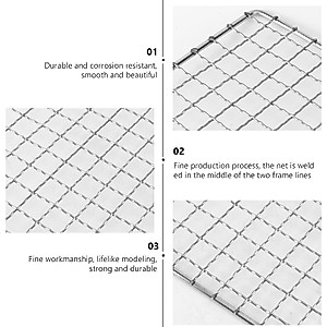 Cabilock Grill Net Bbq Grates Replacement Bbq Wire Mesh Stainless Steel Grill Grate Stainless Steel Bbq Grill Baking Rack for Oven Grill Rack Cooling and Baking Rack Component Barbecue