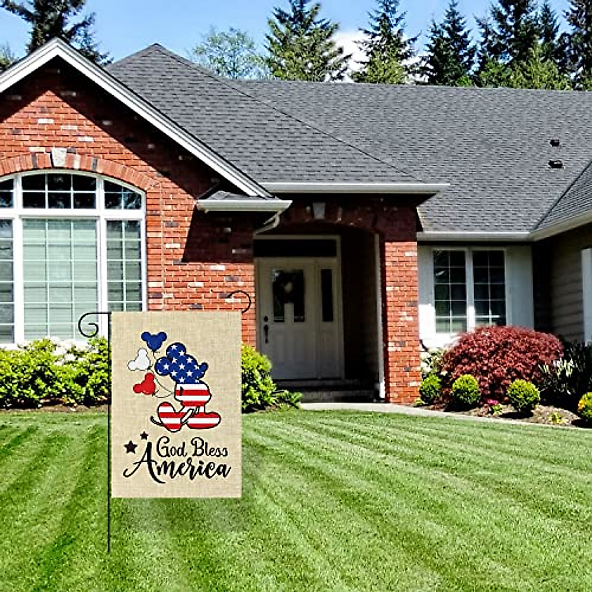 D1resion 12Pcs Seasonal Garden Flag Set Cartoon Mouse Burlap Yard Flags Double Sided Print House Flag Outdoor Holiday Decorations for Autumn Halloween Thanksgiving Christmas New Year 12.4 X 18.1 In