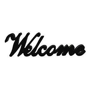 CVHOMEDECO. Matt Black Wooden Words Sign Free Standing Welcome Desk/Table/Shelf/Home Wall/Office Decoration Art, 14-1/2 x 4-1/4 x 1 Inch