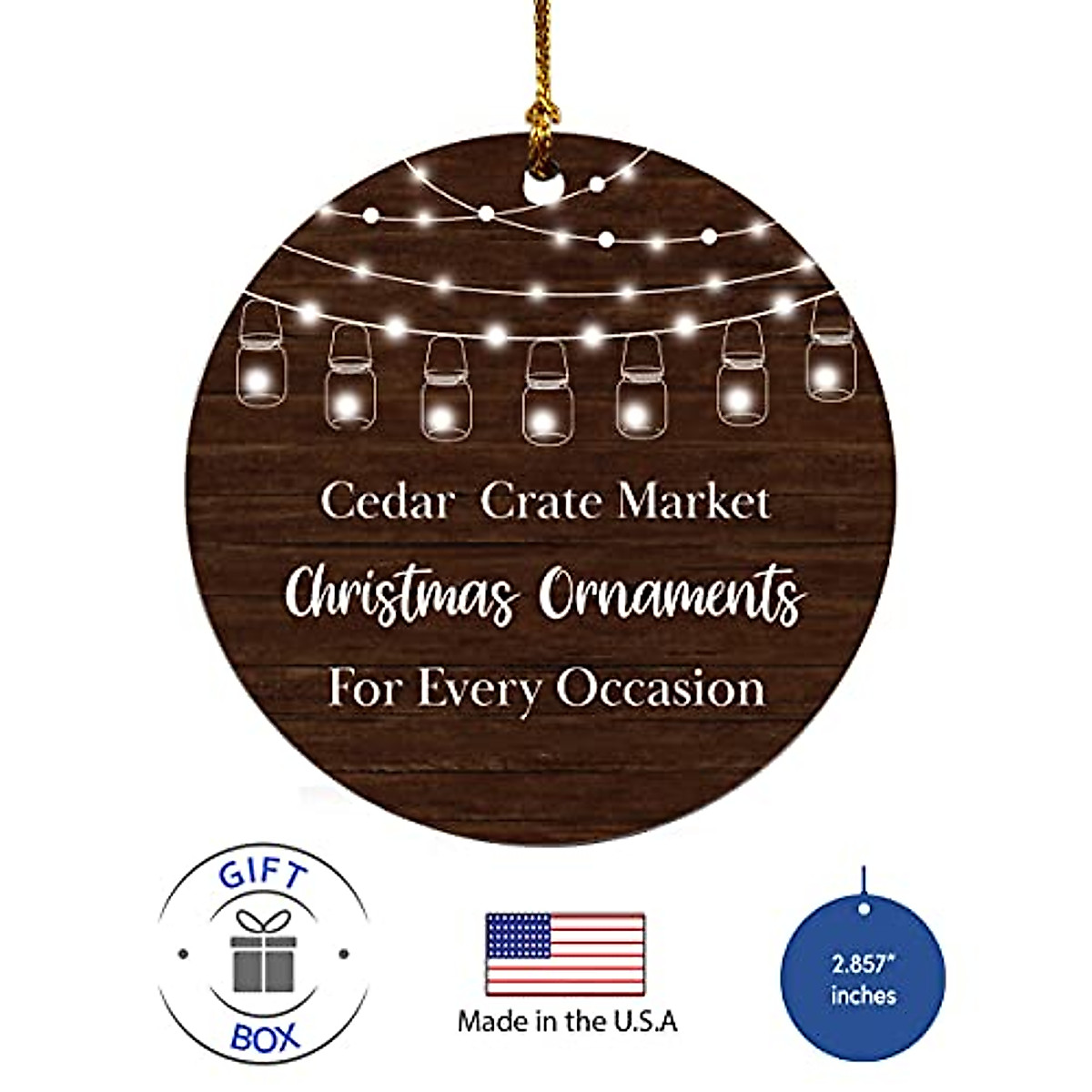 50 Years as Mr. and Mrs. Ceramic Christmas Tree Ornament Collectible Holiday Keepsake 2.875" Round Ornament in Decorative Gift Box with Bow- Perfect 50th Wedding