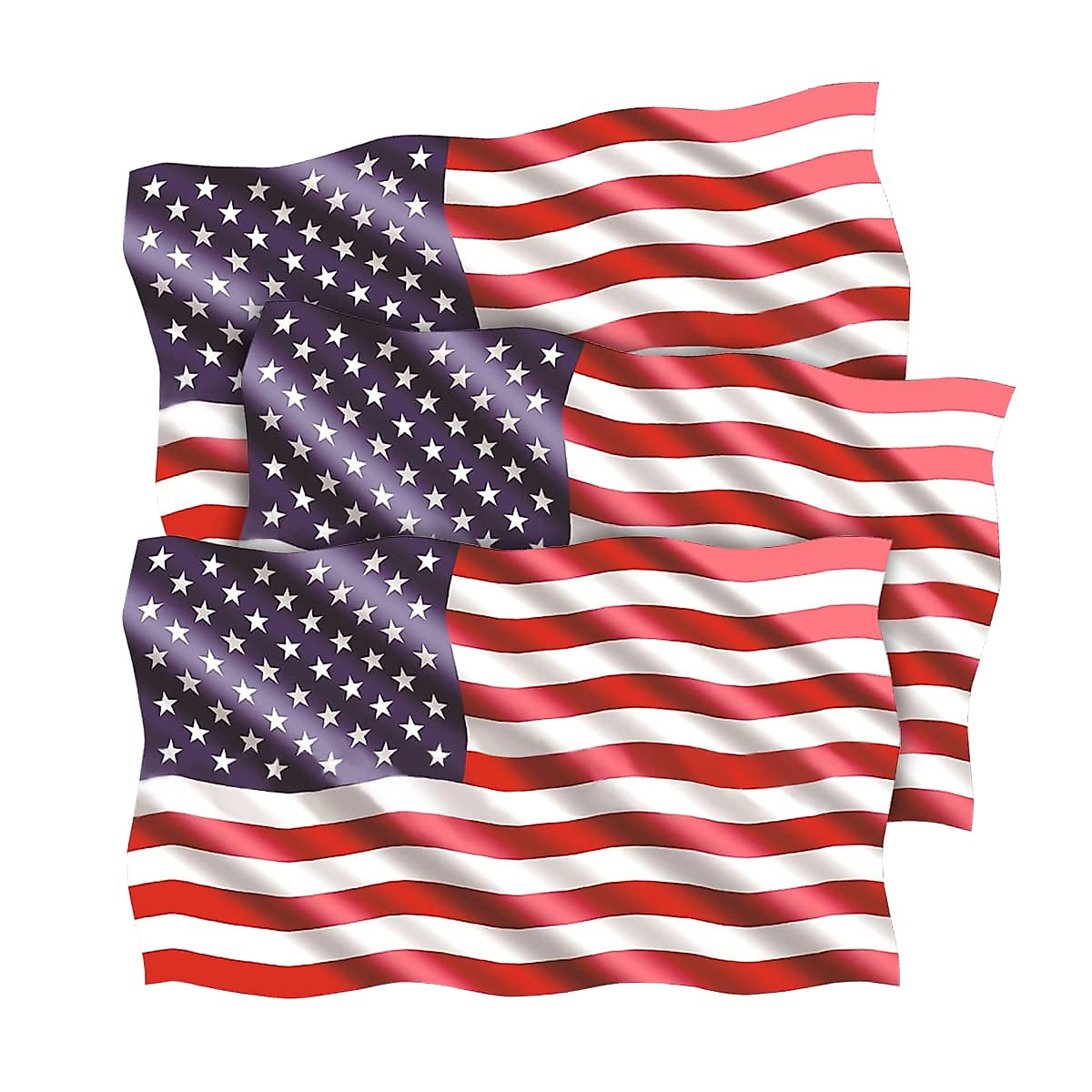 3PCS Reflective American US Flag Decal for Car, 5''×3'' Vinyl Thin Blue Line USA Patriotic Stripe Stickers, Car Trucks Decor for Window Bumper, Police, Law Enforcement Officers (Red/F)