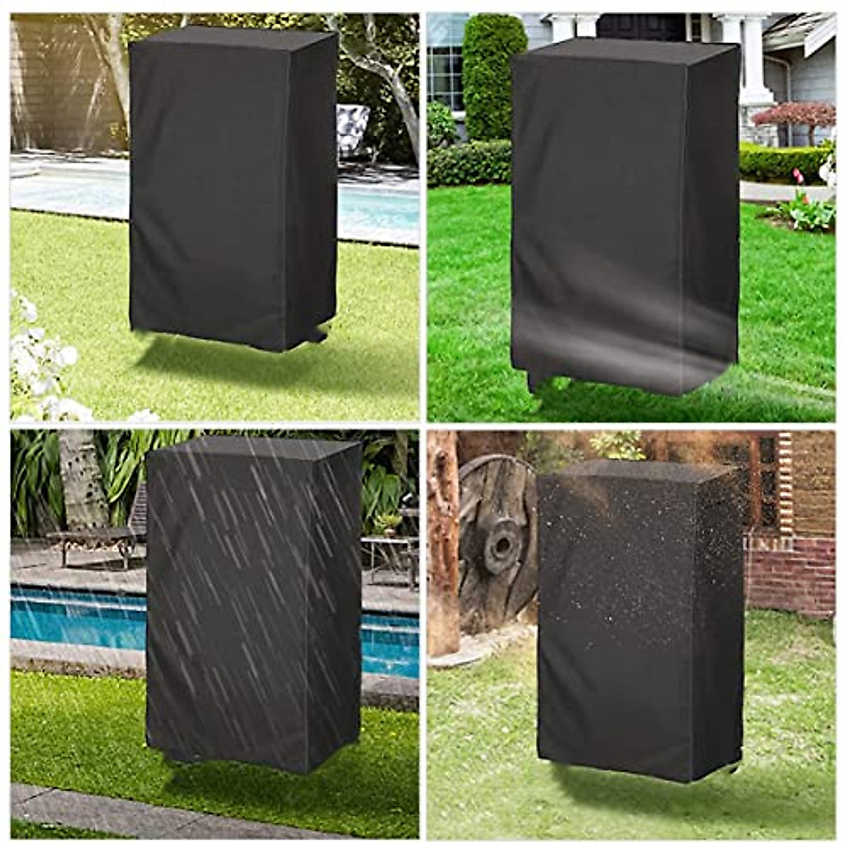 Yardwe Outdoor Furniture Covers Accessory Heavy- Outdoor Weather Resistant Barbecue Grill for Sun Storage Barbeque Protector Furniture Duty Garden BBQ Black Fabric Anti Cover Cloth Hibachi Grill