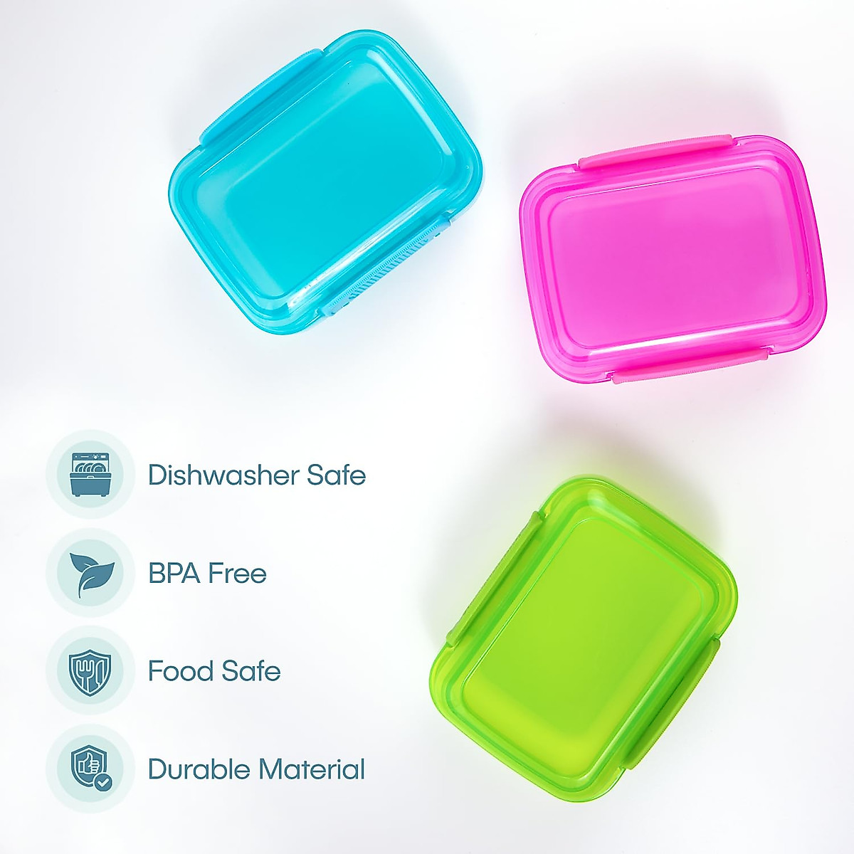 MosJos Snack Containers (4 Set) - 4.75 Oz Small Food Storage Cups with Lids - Fruit, Nuts, Sauce, Condiments & Salad Container for Lunch Box - (3 Bright Colors)