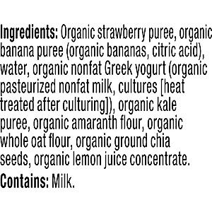 Plum Organics Mighty Food Group Blend Organic Baby Food Meals [12+ Months] Strawberry, Banana, Greek Yogurt, Kale, Amaranth & Oat 4 Ounce Pouch (Pack Of 6) Packaging May Vary