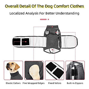 ODSSTAIPS Dog Anxiety Vest Thunder Vest for Dogs Anxiety Dog Thunder Jacket Anxiety Calming Vest Comfort Anxiety Vest for Dogs Dog Anxiety Relief Coat for Thunderstorm,Travel and Vet Visits Grey S