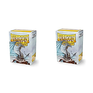 2 Packs Dragon Shield Matte Silver Standard Size 100 ct Card Sleeves Value Bundle! …