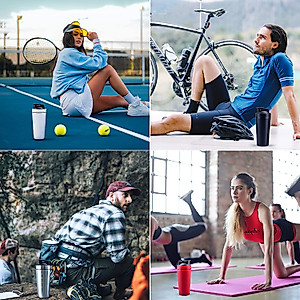 VALESKA Shaker Bottle with Wire Whisk, Protein Shaker Bottle for Protein Mixes, Stainless Steel Shaker Bottle, Metal Shaker Bottle,Large Shaker Bottle 25oz (739ml), BPA Free,Leak Proof Design