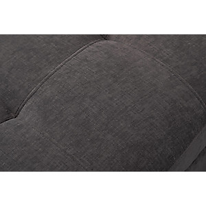 Aeffze Love Seat Sofa with Storage Ottoman Convertible Velvet 2 Seater Modular Sectional Modern Reversible Couch for Living Room Apartment Small Space (Dark Grey) (F8001-HOME)