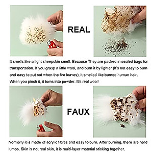 Fluffy Genuine New Zealand Sheepskin Area Rug for Soft Fur Pray Throw Pup Irregular Rug, Chair Sofa Seat Cover, Bedroom, Living Room, Double Pelt (Ivory, 2x6ft)