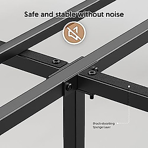 BONSOIR Full Size Bed Frame Steady Steel Platform with Wood Headboard/Footboard,No Box Spring Needed, Easy Assembly, Squeaking Free (Full Size)