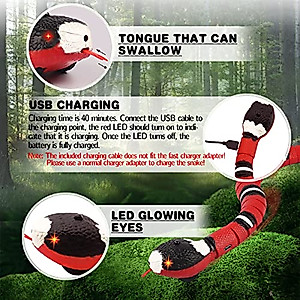 BNLLD Cat Interactive Toys Squeaky Toys for Dogs Cat Pet Toys Snake Electric Infrared Induction Snake Gag Toy, USB Rechargeable Realistic Simulation Smart Sensing RC Snake Tricky Joke Toy