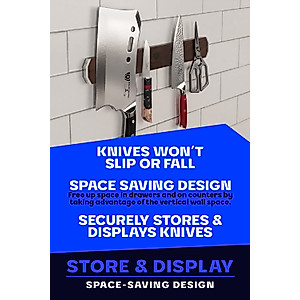 Dalstrong Magnetic Knife Holder Wall - Premium North American Walnut Wood - Knife Magnetic Strip - Aluminum Frame - 18" x 2.5" - Powerful Magnet Kitchen Bar - Easy Mount - Safely Display your Knives