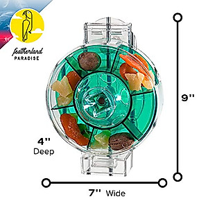 Featherland Paradise | Creative Foraging Systems Bird Cage Feeder (Gen II) - Extra Large| Intermediate Level Foraging Wheel | Interactive Bird Feeder for Large Birds
