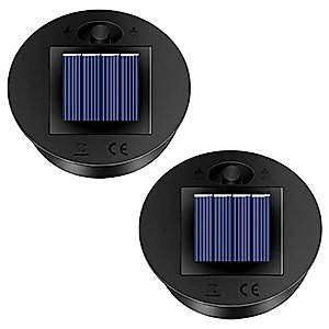 2 Pack Replacement Solar Light Parts(Top Size 2.76 inches, Bottom Size 2.36 inches),7 Lumens Warm White LED Waterproof Solar Light Replacement Top Kit for Outdoor DIY Hanging Lanterns
