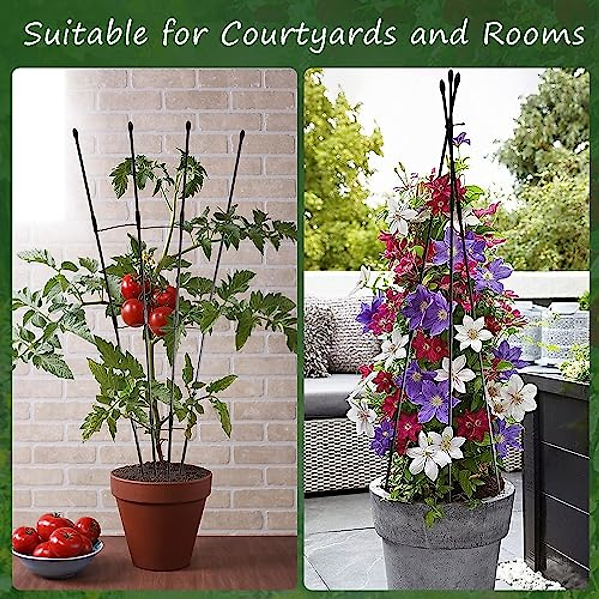𝑨𝒇𝒂𝒏𝒆𝒄𝒉𝒐 2Packs Trellis for Climbing Plants Outdoor and Indoor, 47.24inch Garden Rustproof Plant Trellis Support Grows Lattice for Indoor Plants Trellis for Potted Flowers Tomatoes, or Vines