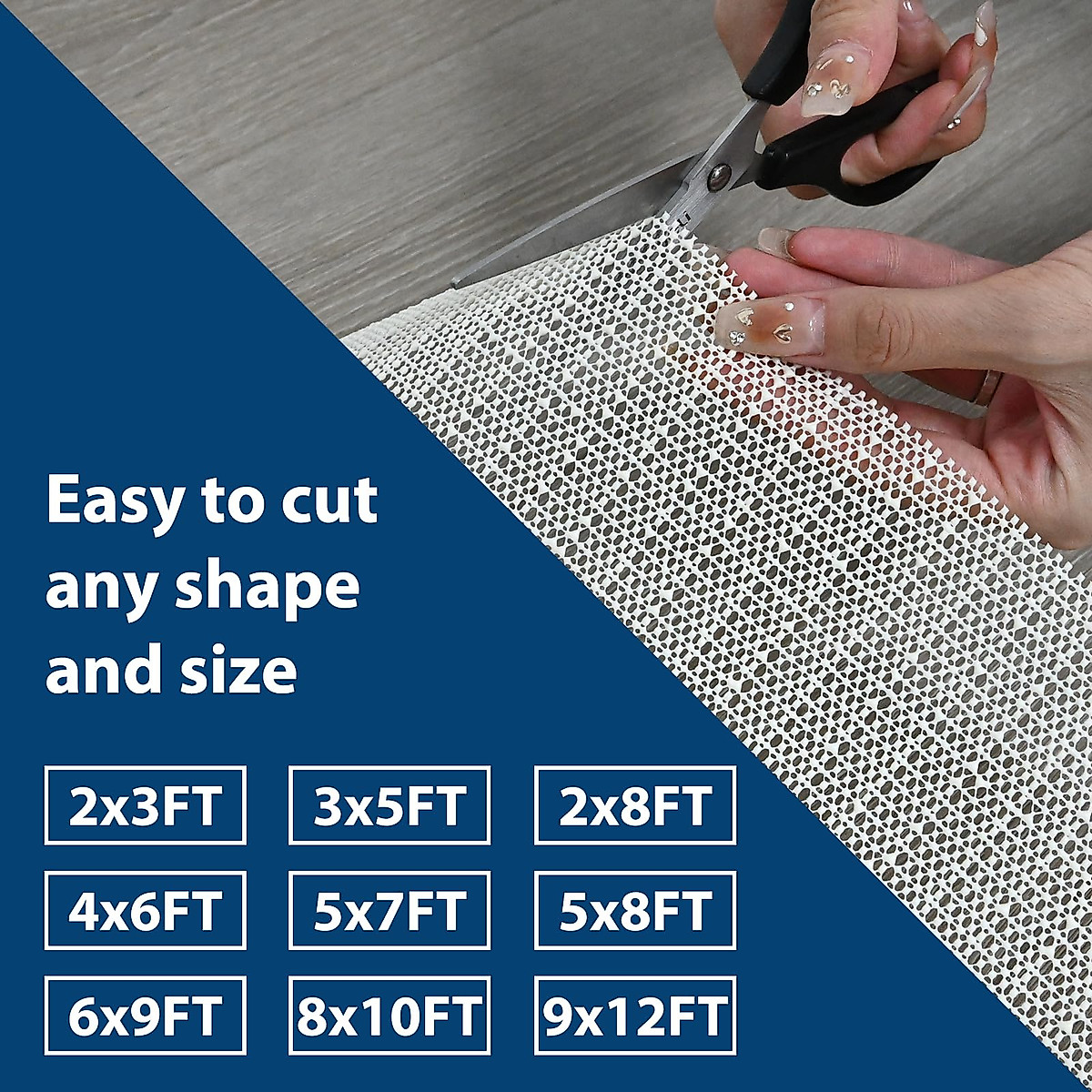 Coyacool Non Slip Rug Pads for Hardwood Floors, 9x12 Rug Pad Gripper for Area Rugs, Under Carpet Anti Skid Mat, Beige, Keep Your Rugs Safe and in Place