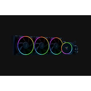 Razer Hanbo Chroma RGB All in One Liquid Cooler aRGB Pump Cap: AIO Design - Quiet, Powerful aRGB Fans - PWM Fan Controller Support - Intel LGA 115X Series, 2011, 1200, 1700, AM5 Compatible - 360MM