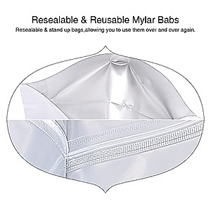 3 Sizes Mylar Bags for Food Storage, Reusable Moisture-Proof Aluminum Bags for Packing, Ziplock-Open Mylar Foil Bags Airtight Vacuum Dry-Packs Foods Packing for Food Sample Tea Coffee Seeds Packing Storage(15 PCS)