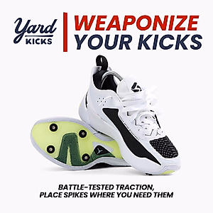 Yardkicks Traction Kit: DIY Baseball Softball Cleats for Your Shoes - Transform Sneakers Into Custom Cleats - Unisex Spikes - 20 Studs - Ideal Gift for Ball Players & Kids to Boost Field Traction