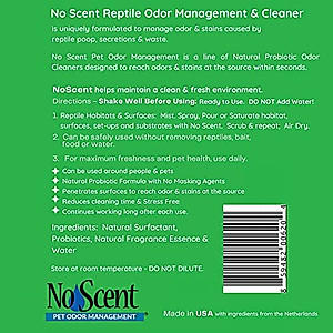 No Scent Reptile Tank Cleaner Spray & Pet Odor Management for Bearded Dragon, Turtle, Lizard Terrarium Freshener (2 Fl Oz / 59 mL)