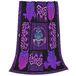 Owl Throw Cute Cartoon Animal Blanket Ultra Soft Warm Cozy Lightweight Microfiber Blankets Flannel Sherpa Fuzzy Plush Throws for Sofa Couch Bedding All Season 60"x50"