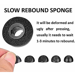 [ 6 Pairs ] Galaxy Buds 2 Pro Memory Foam Tips, No Silicone Eartips Pain Soft Comfortable Replacement Earbud Ear Tips Compatible with Beats Fit Pro/Studio Buds/Galaxy Buds 2 Pro Black S/M/L