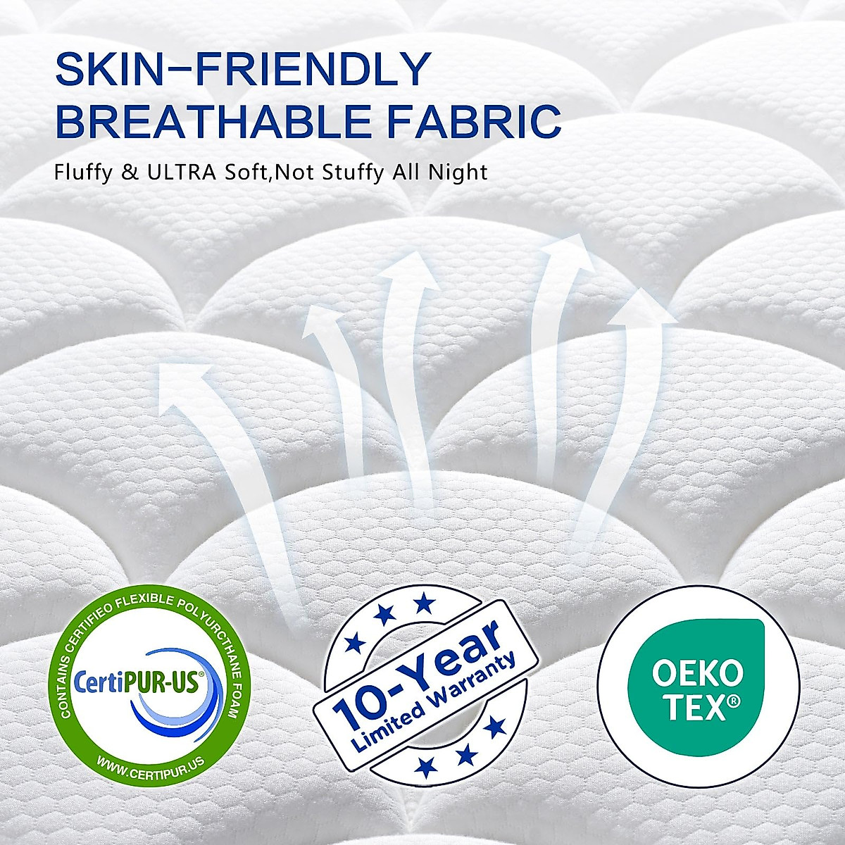 Gsleepee Full Mattress, 10 Inch Full Size Mattress in a Box, Gel Memory Foam Hybrid Mattress for Motion Isolation, Soft and Comfortable Mattress, Pressure Relief, Medium Firm Support