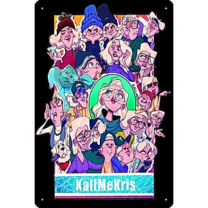 Oedrtqi *TRENDING* Cool Kallmekris Youtuber Tiktoker Merch Design Poster Funny Metal Tin Sign for Home Kitchen Bar Room Garage Decor 8" x 12"