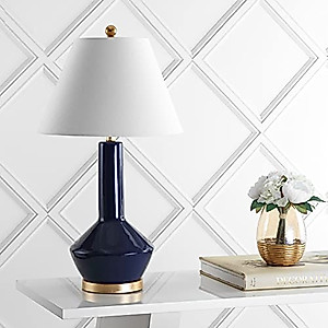 JONATHAN Y JYL6207A Copenhagen 29" Ceramic/Metal LED Table Lamp Contemporary Transitional Bedside Desk Nightstand Lamp for Bedroom Living Room Office College Bookcase LED Bulb Included, Navy