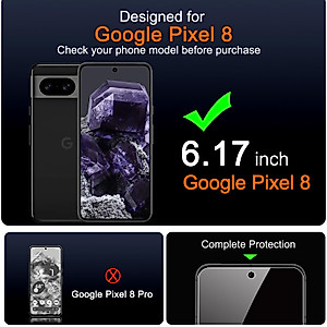 Ferilinso 4 Pack Privacy Screen Protector for Google Pixel 8 with 4 Pack Tempered Glass Camera Lens Protector Accessories Phone Case Friendly Protector de Pantalla for Google Pixel 8
