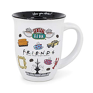 Silver Buffalo Friends Central Perk Logo Wide Rim Ceramic Mug, 16 Ounces