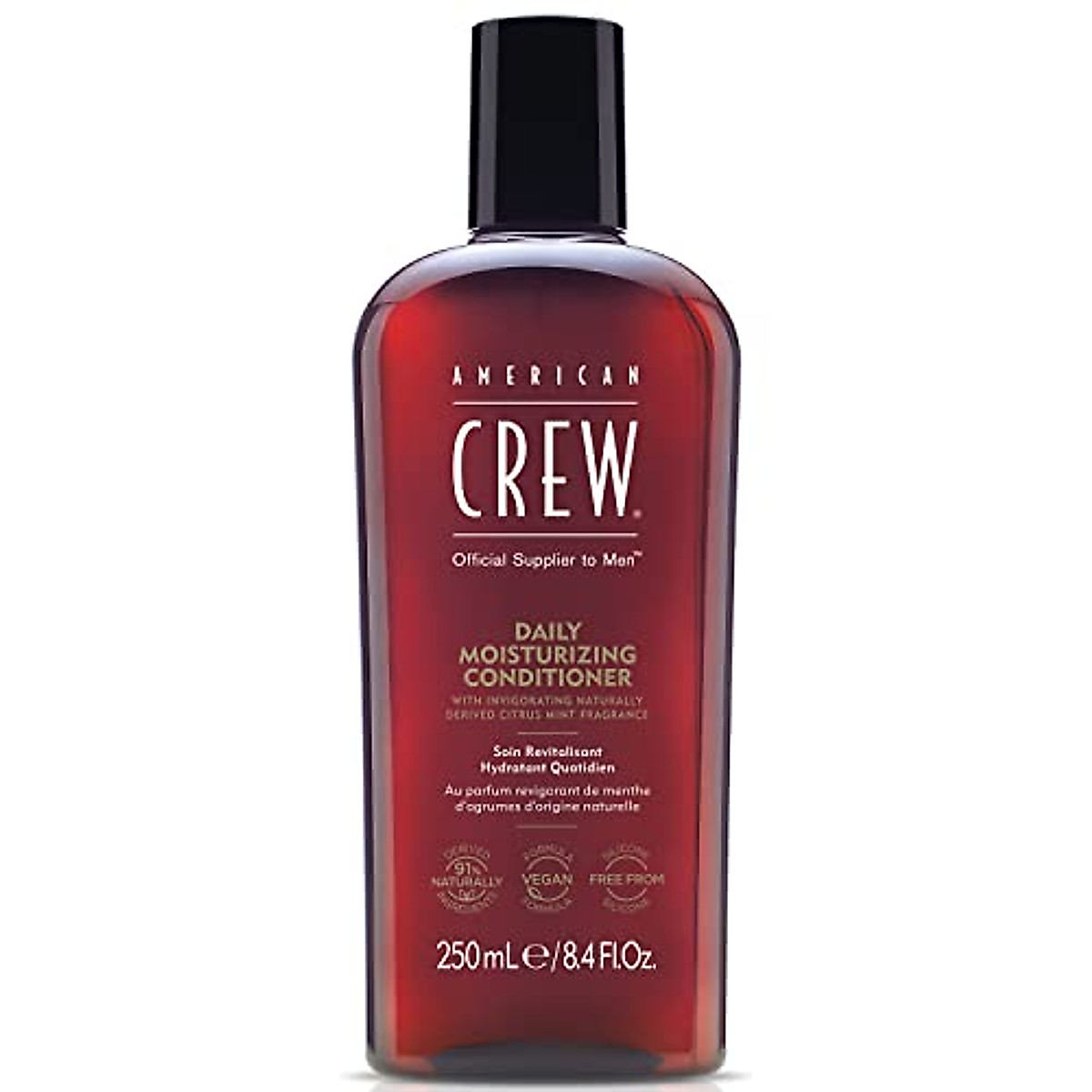 American Crew Men's Conditioner, Daily Moisturizing Conditioner, Naturally Derived, Vegan Formula, Citrus Mint, 8.45 Fl Oz