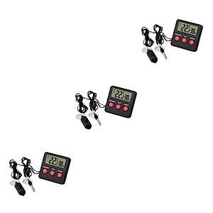 Happyyami 3 Sets Pet Hygrometer Pet Thermometer Hygrometer Lizard Thermometer Reptile Hygrometer Reptile Thermometer