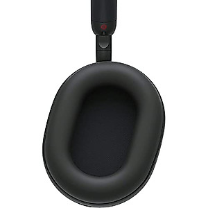 Sony WH-1000XM5 Wireless Industry Leading Noise Canceling Headphones, Black Bundle with Deco Gear Wood Headphone Display Stand and Protective Travel Carry Case