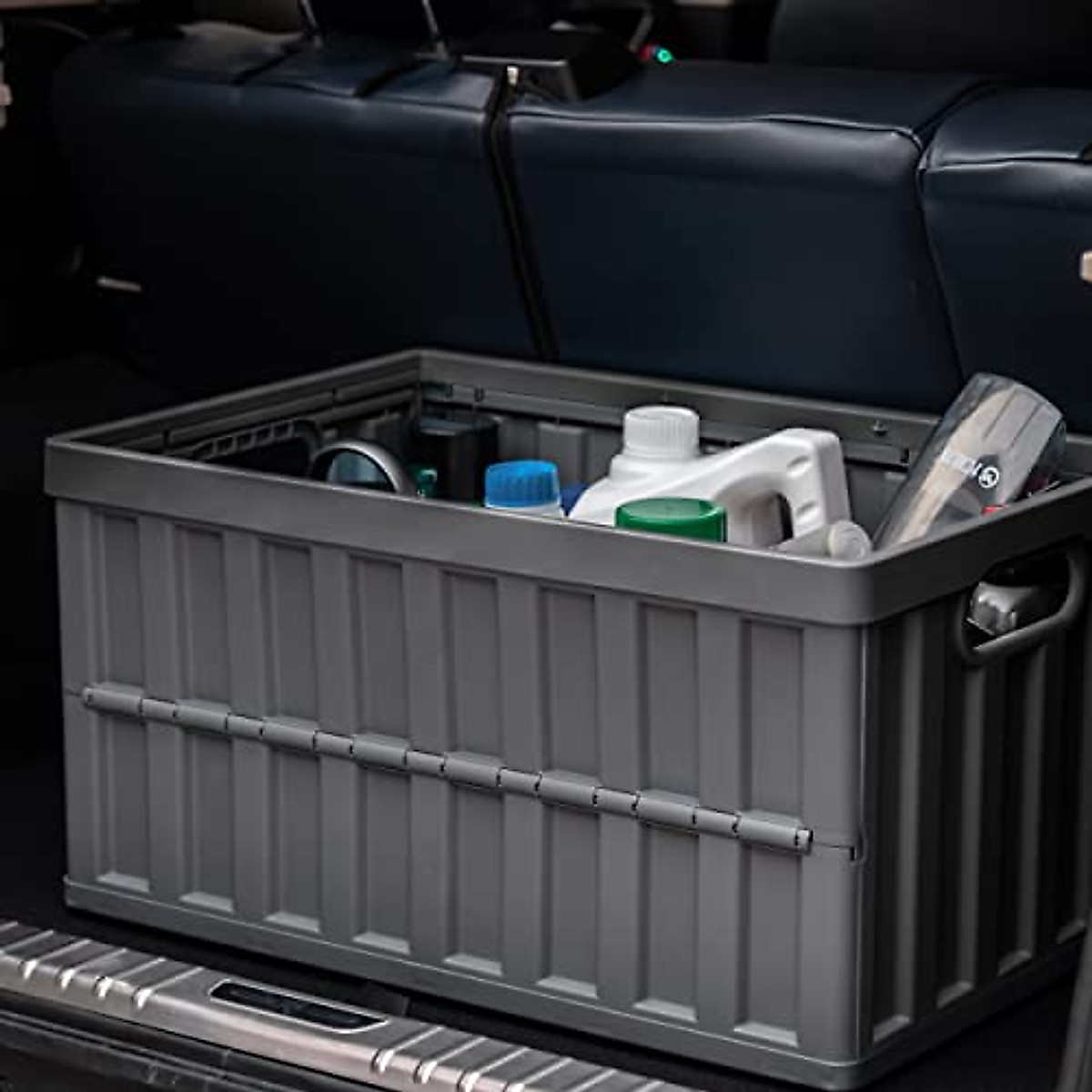 Citylife 64L Collapsible Storage Bins with Lids Plastic Storage Containers for Organizing Stackable Storage Box Large Heavy Duty Utility Crates, 2 Packs