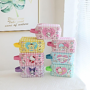 XFXATRJ Kawaii Cartoon Travel Cosmetic Bag, Waterproof Large Capacity Cosmetic Pouch, Cute Anime Makeup Bag with Zipper, Foldable Storage Bags Makeup Pouch for Women Girl