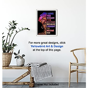 African American Afrocentric Wall Art Decor - Black Art - Motivational Wall Art - Positive Quotes Wall Decor - Encouragement Gifts for Women Girls - Inspirational Quotes - Motivational Posters Sayings