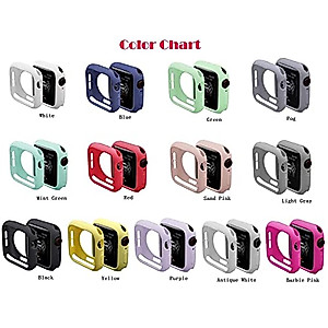 Hontao Ultra Thin Soft TPU Shockproof Bumper Case for iWatch Apple Watch Series SE 6/5/4 Black 44mm