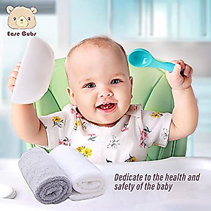 Ease Cubs 10 Pack Ultra Soft Burp Cloths for Baby and Newborn, 20" by 10" White and Grey