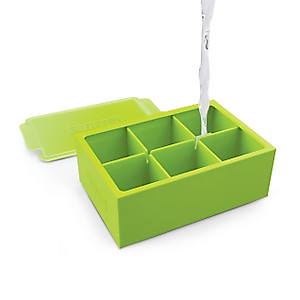 ZOKU Jumbo Ice Cube Trays, Set of 2, Stackable Large Silicone Molds with Flavor-Guard Lids, Easy-Release, BPA-Free