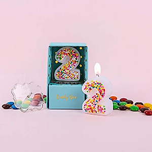 Sweety Colorful Candy Number Cake Topper Candle for Brithday Party Baby Shower and Wedding Party Supplies Favor (One)