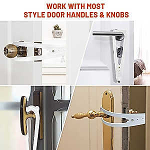 2PCS Cat Door Holder Latch - Cat Door Alternative - No Need for Baby Gate and Pet Door Installs Fast Flex Latch Strap Let's Cats in and Keeps Dogs Out of Litter & Food - Super Easy to Install (L)